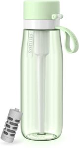 philips gozero everyday filtered water bottle with philips everyday water filter, bpa-free tritan plastic, purify tap water into healthy drinking tasting water, 22 oz, green