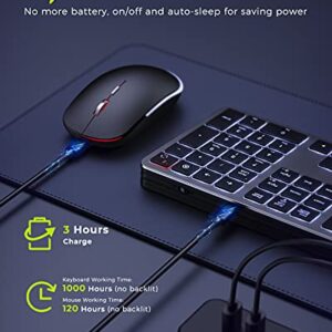 Backlit Wireless Keyboard and Mouse Combo, seenda Rechargeable 2.4G USB Cordless Illuminated Keyboard & Mouse, Ultra Slim Full Size Computer Keyboard and Mouse for Windows 7/8/10 Laptop Desktop PC