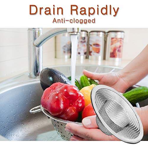 4pcs Heavy Duty Stainless Steel Slop Basket Filter Trap, 2.75" Top / 1" Mesh Metal Sink Strainer,Perfect for Kitchen Sink/Bathroom Bathtub Wash Basin Floor Drain Balcony Drain Hole,Utility