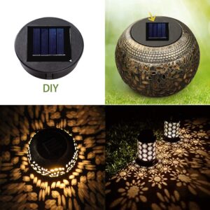 4 Pack Solar Lights Replacement Top Parts 7 Lumens Lantern Lids Light for Hanging Solar Lanterns Outdoor Decorations Garden Patio