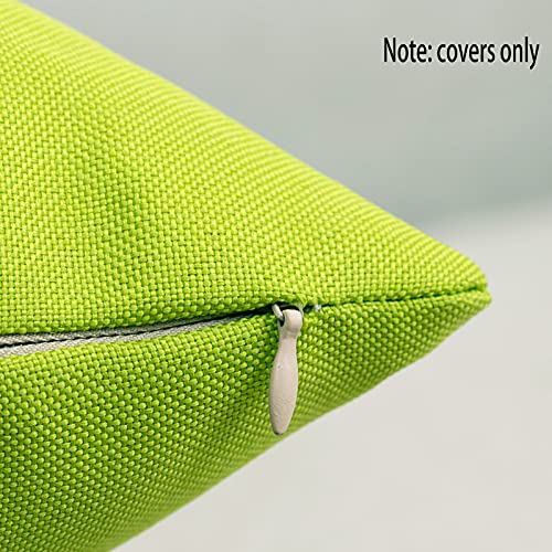 OHCOZZY Pack of 2 Outdoor Pillow Covers, Waterproof Decorative Throw Cushion Case Pillowcase for Garden Patio Furniture 18x18 Inch Apple Green