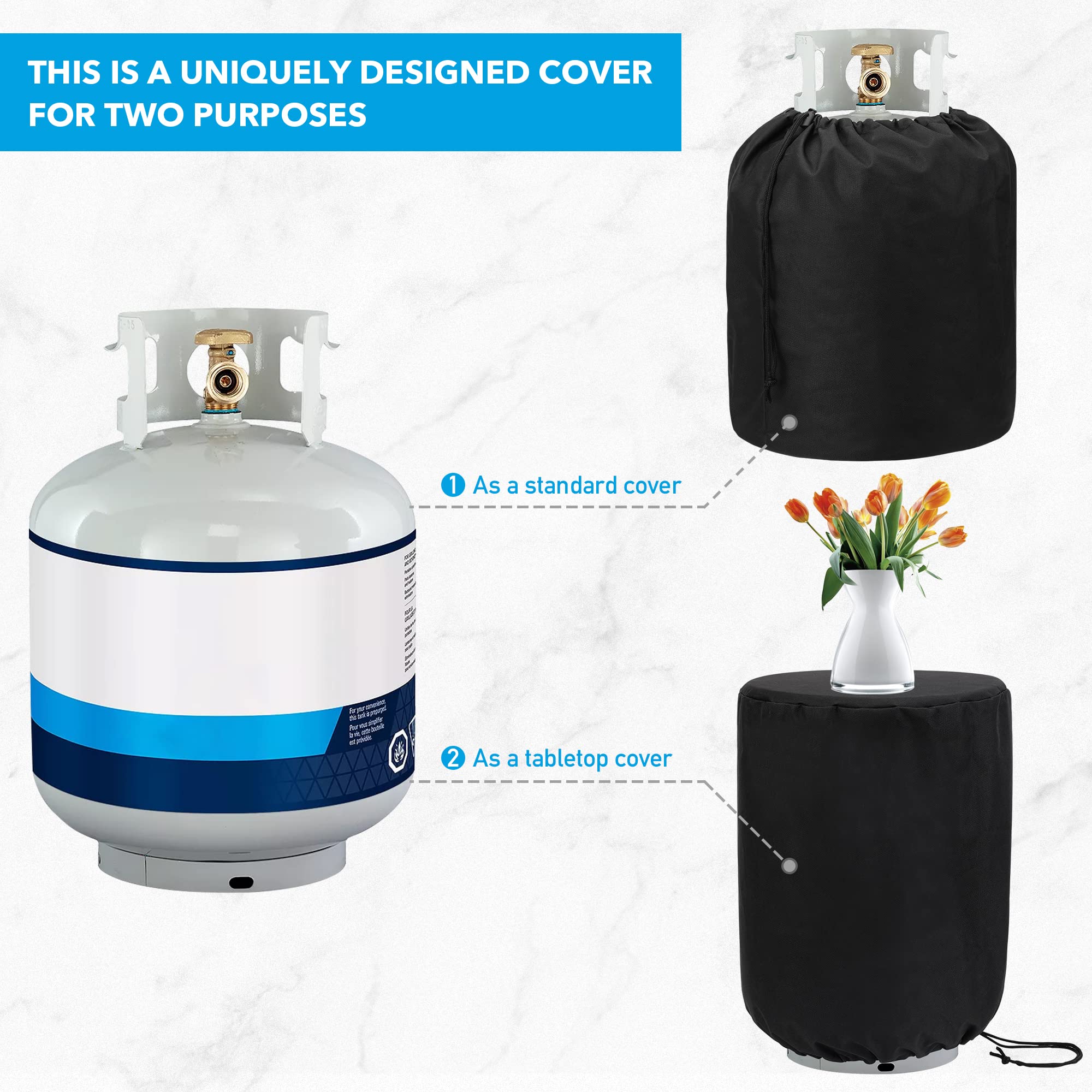 Stanbroil Propane Tank Cover with Side Stable Tabletop Feature for Standard 20lb Tank Cylinder, Waterproof and UV Resistant Gas Cylinder Cover