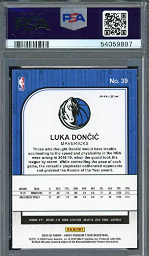 Luka Doncic 2019 Panini Hoops Premium Stock Pulsar Basketball Card #39 Graded PSA 10 GEM MINT