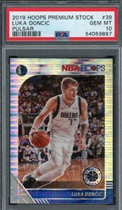 luka doncic 2019 panini hoops premium stock pulsar basketball card #39 graded psa 10 gem mint