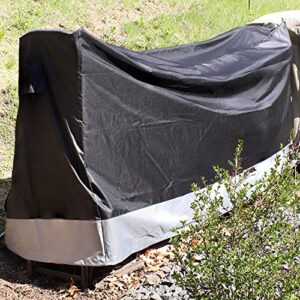 Sunnydaze Outdoor Firewood Log Rack Cover - Gray and Black - 600D Polyester with PVC Backing - 8-Foot