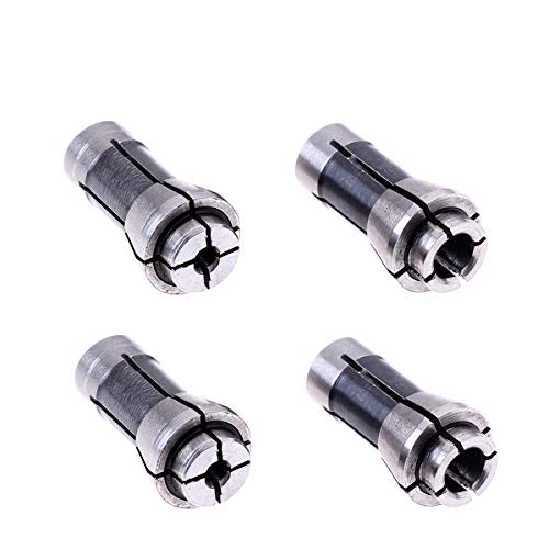 YXCC 4 Pack Die Grinder Collet Grinding Machine Clamping Collet,2 Pack 3mm and 2 Pack 6mm Die Grinder Collet Grinding Machine Clamping Collet Adapter 1/4" and 1/8" Arbors Shanks