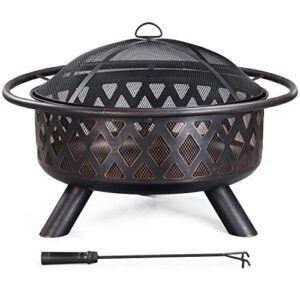 yaheetech 36in outdoor fireplace wood burning firepalce for bonfire patio backyard