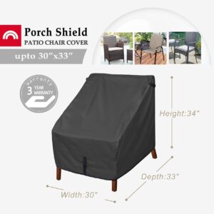 Porch Shield Patio Waterproof Round Fire Pit Cover 32 inch Bundles with Outdoor Chair Cover 34W x 37D x 36H inch 2 Pack