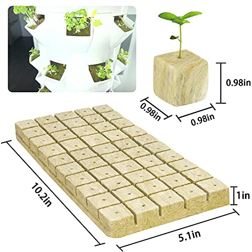 Legigo 1" Rockwool Starter Plugs- Rockwool Grow Cubes Rock Wool Seed Starters Cloning Cubes, Rock Wool Planting Cubes for Hydroponics, Cuttings, Soilless Culture, Plant Propagation (300 Plugs Total)