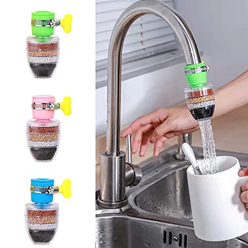 Kitchen Faucet 3 Pack Booster Shower Faucet Water Filters Water Purifier Faucet Kitchen Faucet Water FilterScalable/Rotating/Folding Faucet Water Filter Telescopic (Blue,Pink,Green）