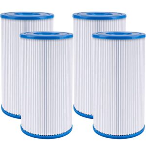 phig, type a or c filter cartridge for intex 59900e and 29000e filter pump, washable filters for pool fits 500, 530, 800, 1000 & 1500 galhr filters(4packs)