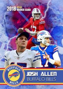 josh allen 2018 1st gold rookie gems lightning rookie card rc buffalo bills mafia