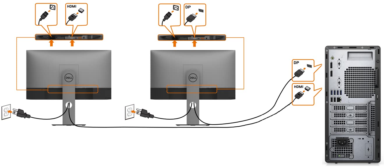 Dell P2422H 24" 16:9 IPS Computer Monitor Screen with Display Port Cable and USB 3.0 Upstream Cable - New Model