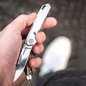 Boker Magnum Shiny EDC Pocket Knife - Small Multipurpose Folding Knife with 2.36 Inch, 8Cr13MoV Steel Blade and Stainless Steel Handle, Lightweight Everyday Carry (01SC086)