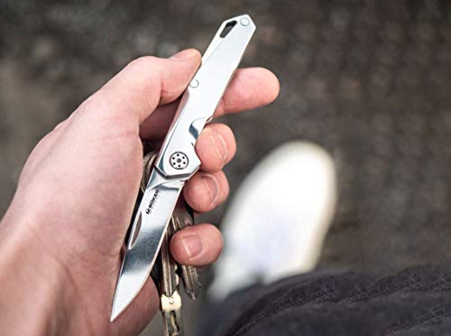 Boker Magnum Shiny EDC Pocket Knife - Small Multipurpose Folding Knife with 2.36 Inch, 8Cr13MoV Steel Blade and Stainless Steel Handle, Lightweight Everyday Carry (01SC086)