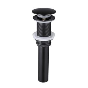 kes bathroom sink drain without overflow sink drain stopper matt black pop up drain, all metal rustproof brass and 304 stainless steel, s2008d-bk