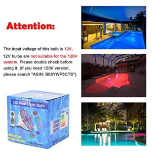 Jeryswet Pool Light, 12V 40W RGB Color Changing LED Pool Lights for Inground Pool, E26 Underwater Pool Light Bulb with Replacement Remote Control for Pentair and Hayward Pool Light RGB 12V 40W