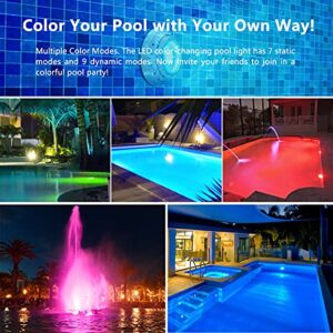 Jeryswet Pool Light, 12V 40W RGB Color Changing LED Pool Lights for Inground Pool, E26 Underwater Pool Light Bulb with Replacement Remote Control for Pentair and Hayward Pool Light RGB 12V 40W