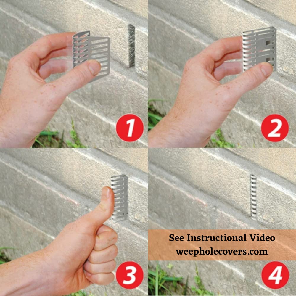 Rid-O-Mice Stainless Steel Brick Weep Hole Covers (40, 2.75 Inch) Stops and Keeps Out Mice, Wasps, Bees, Lizards, Snakes, Scorpions and Many Insects.