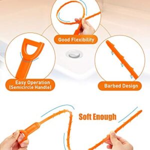 Oanie 6 Pack 25 Inch Drain Clog Remover Tool, Drain Hari Cleaner Tool, Hair Cather Shower Drain Tool, Drain Auger Hair Cleaning Tool for Shower Kitchen Sink Bath Tub Bathroom, Sink Snake Hair Remover