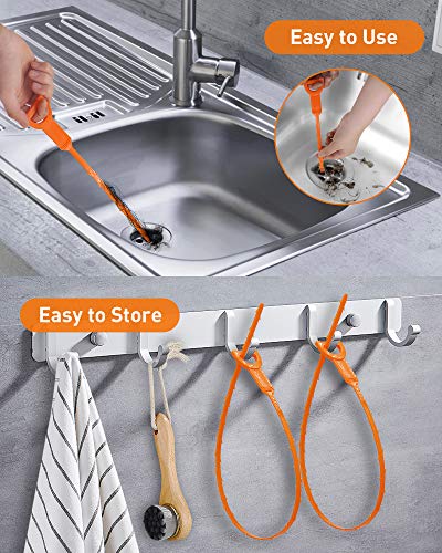 Oanie 6 Pack 25 Inch Drain Clog Remover Tool, Drain Hari Cleaner Tool, Hair Cather Shower Drain Tool, Drain Auger Hair Cleaning Tool for Shower Kitchen Sink Bath Tub Bathroom, Sink Snake Hair Remover