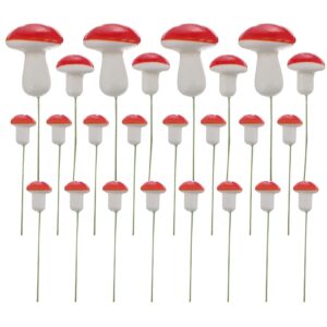 doitool 50pcs mini foam mushroom for garden ornament flower pots bonsai micro landscape decor (red)