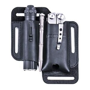 nextorch edc leather sheath, multitools sheath,knife belt sheath/leather flashlight holster/edc pocket organizer sheath for men, flashlight sheath for knives/flashlights/tactical pens/tools