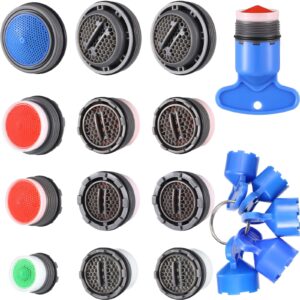 12 pieces faucet aerator replacement for sink aerators and 5 pieces faucet aerator key wrenches removal tool m 16.5 mm 18.5 mm 21.5 mm 24 mm tap aerators flow restrictor for bathroom kitchen