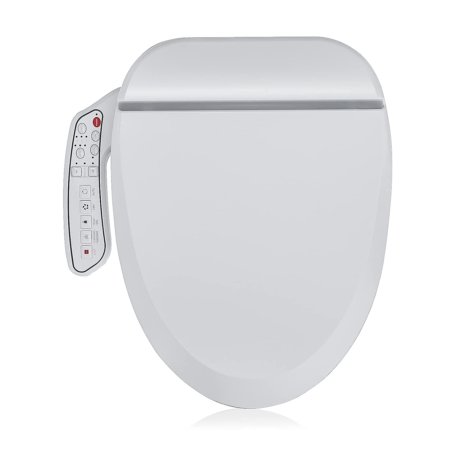 ZMJH ZMA102 Bidet Toilet Seat, Elongated Smart Unlimited Warm Water, Vortex Wash, Electronic Heated, Warm Air Dryer, Rear and Front Wash, LED Light, Need Electricity, White, (Elongated)