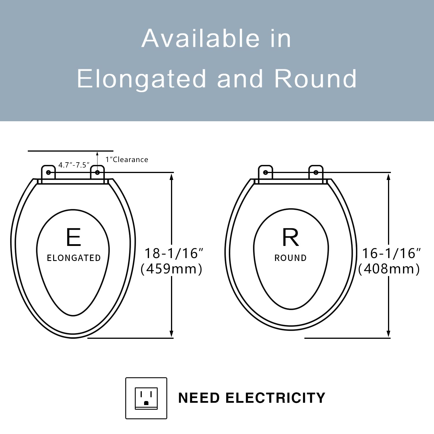 ZMJH ZMA102 Bidet Toilet Seat, Elongated Smart Unlimited Warm Water, Vortex Wash, Electronic Heated, Warm Air Dryer, Rear and Front Wash, LED Light, Need Electricity, White, (Elongated)