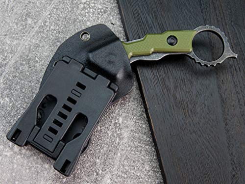 Ccanku C1695 Fixed Blade Knife, D2 Steel G10 Handle Outdoor Survival EDC Knife for Outdoor Survival,Fixed Blade Claw Knife with K Sheath (Army green)