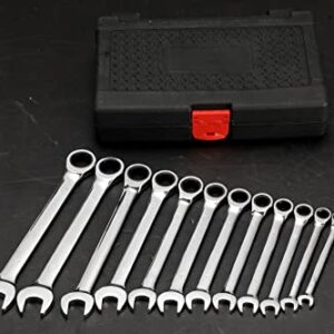 FLZOSPER 7mm Metric Ratchet Wrench,Box End Head 72-Tooth Ratcheting Combination Wrench Spanner