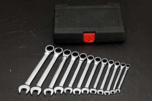 FLZOSPER 7mm Metric Ratchet Wrench,Box End Head 72-Tooth Ratcheting Combination Wrench Spanner