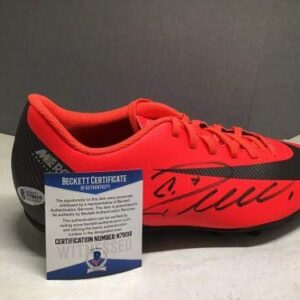 Cristiano Ronaldo Signed Nike Soccer Cleat CR7 Auto Beckett Witnesses COA 1A - Autographed Soccer Cleats