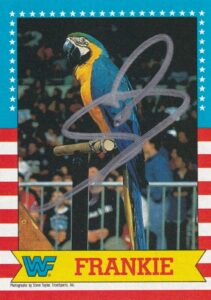 koko b ware signed 1987 topps wwf frankie bird sketch rookie card #4 wwe rc star - autographed wrestling cards