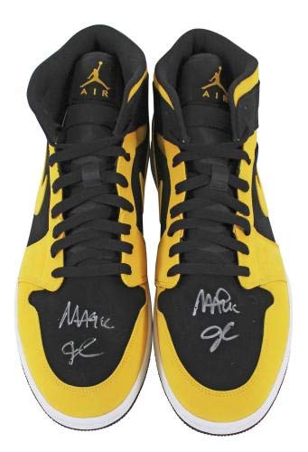 Lakers Magic Johnson Signed 2018 Nike Air Jordan 1 Mid Size 14 Shoes w/ Box BAS - Autographed NBA Sneakers