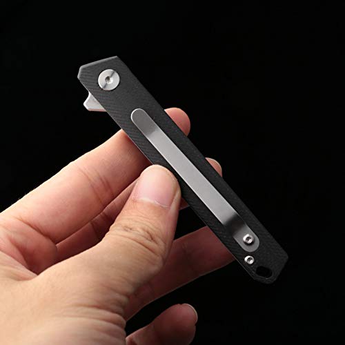 Samior S13 Small Slim Flipper Scalpel Folding Pocket Knife with 10pcs #24 and 10pcs #60 Replaceable Blade, G10 Handle with Liner Lock Pocket Clip, Utility EDC Keychain Knives, 1.2oz