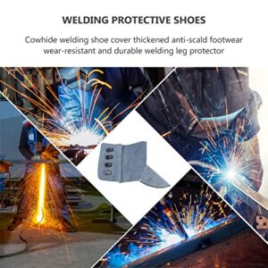 DOITOOL Leather Welding Spats, Heat and Abrasion Resistant Shoe Boot Covers, Foot Protector Shoes Protectors Welding Gaiters, Welder Working Tool, Dark Blue