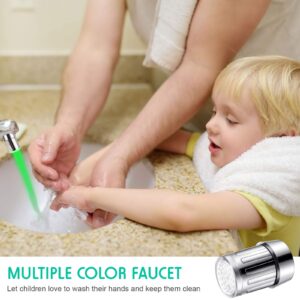 3 Pieces LED Water Faucet Light Color Changing Faucet for Kitchen and Bathroom (Fixed LED Faucet)