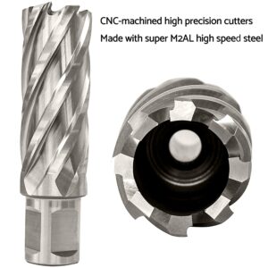 Annular Cutter Set 13 Pcs by S&F STEAD & FAST, Cutting Depth 2" Cutting Diameter 7/16" to 1-1/16" Inch, Mag Drill Bits Kit for Magnetic Drill Press, with 2 Pilot Pins