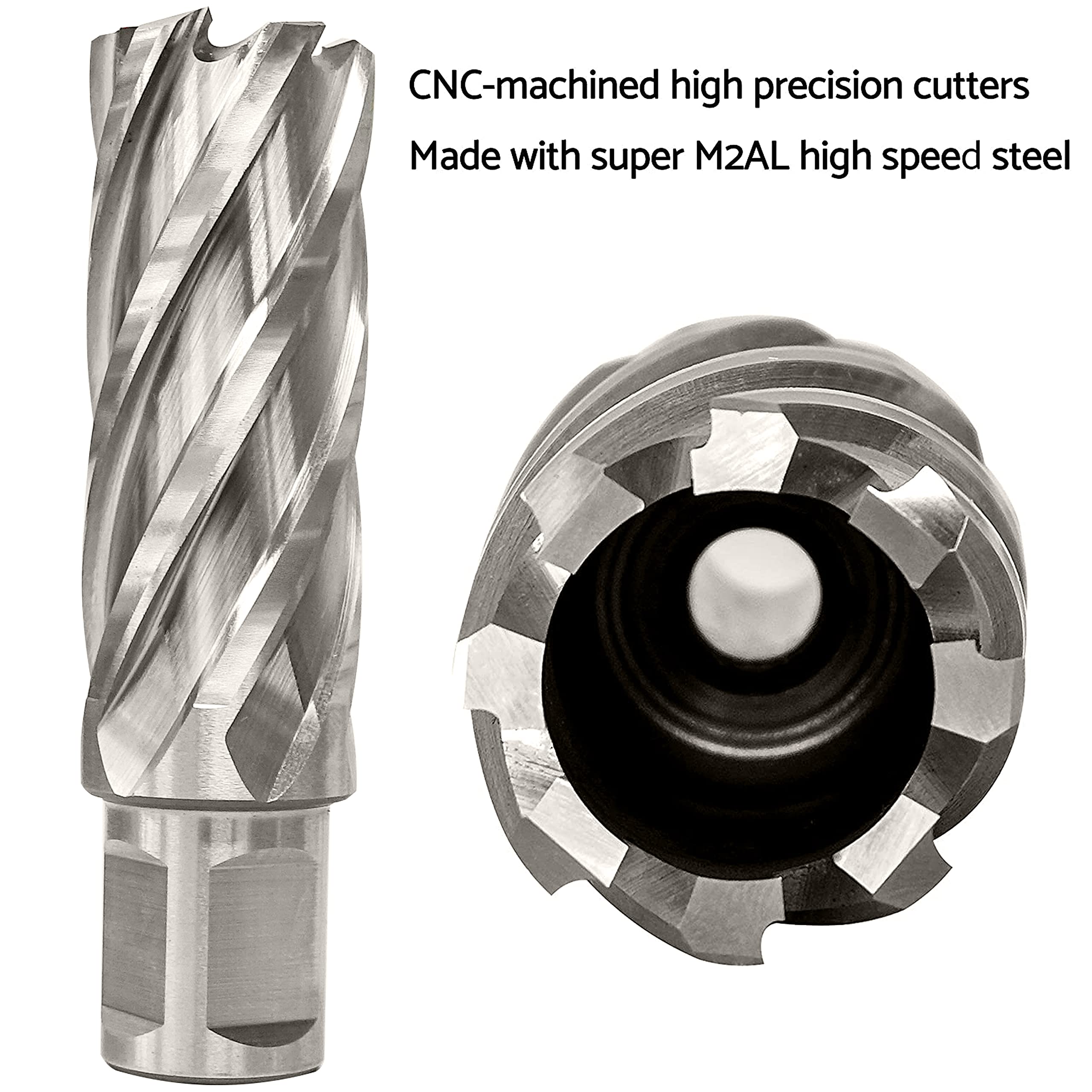 Annular Cutter Set 13 Pcs by S&F STEAD & FAST, Cutting Depth 2" Cutting Diameter 7/16" to 1-1/16" Inch, Mag Drill Bits Kit for Magnetic Drill Press, with 2 Pilot Pins