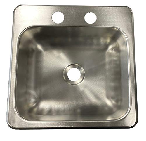 Class A Customs | 15" X 15" X 5" Stainless Steel Sink | 300 Series Stainless Steel | RV Camper Motor Home Sink | Concession Sink