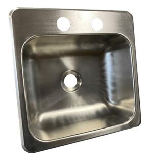 Class A Customs | 15" X 15" X 5" Stainless Steel Sink | 300 Series Stainless Steel | RV Camper Motor Home Sink | Concession Sink