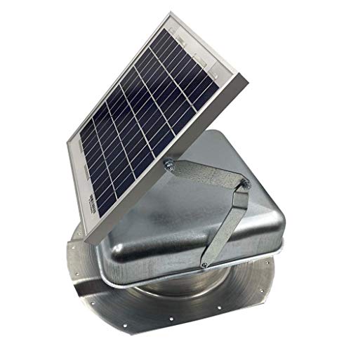 Solar Mega RoofBlaster Adjustable for 3.5” ribbed Conex Shipping Containers (Galvanized) | Solar Roof Vent | Solar Roof Fan | Shipping Container Exhaust Fan | Get rid of hot air with the sun's power