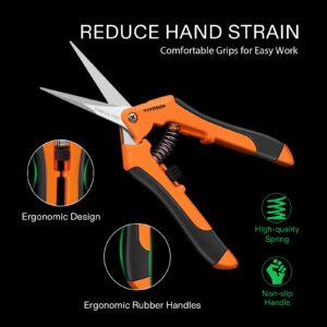 VIVOSUN pH and TDS Meter Combo and 6.5 Inch Gardening Hand Pruner Pruning Shear with Straight Stainless Steel Blades Orange