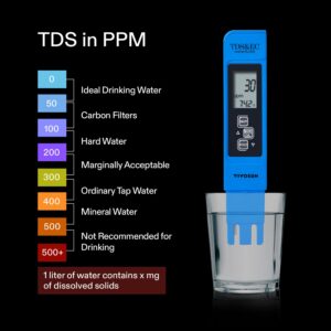 VIVOSUN pH and TDS Meter Combo and 6.5 Inch Gardening Hand Pruner Pruning Shear with Straight Stainless Steel Blades Orange