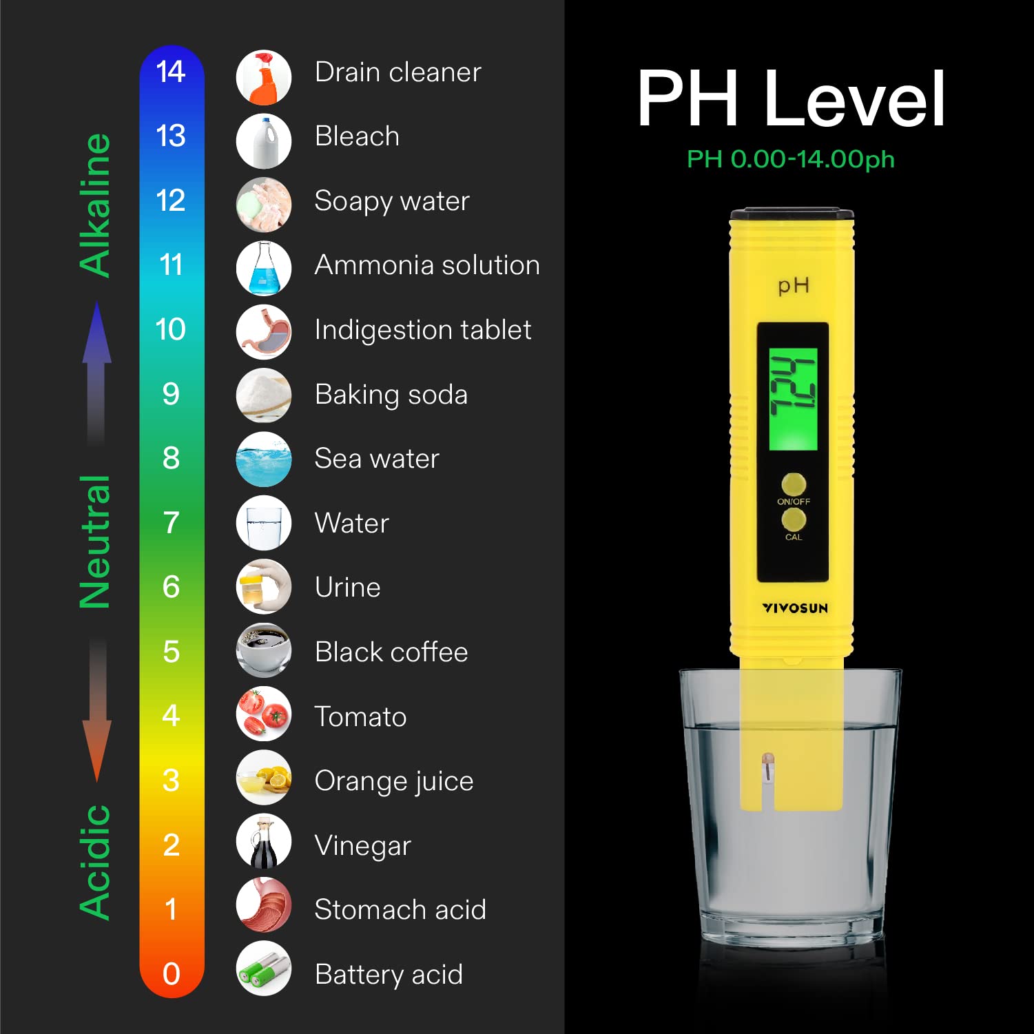 VIVOSUN pH and TDS Meter Combo and 6.5 Inch Gardening Hand Pruner Pruning Shear with Straight Stainless Steel Blades Orange