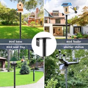 Gtongoko Smart Bird Feeder Pole, 79 Inch New Upgraded Hummingbird House Pole for Outdoor, Bird Buddy Pole, Bluebird House Pole Mount Kit, Adjustable Heavy Duty Bird Feeder Stand, Black