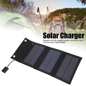 Hilitand Portable Solar Panel Foldable Pack Waterproof Solar Panels for Tourism and Hiking, USB 5V 15W Solar Panel 42.2 x 18.1cm