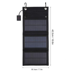 Hilitand Portable Solar Panel Foldable Pack Waterproof Solar Panels for Tourism and Hiking, USB 5V 15W Solar Panel 42.2 x 18.1cm